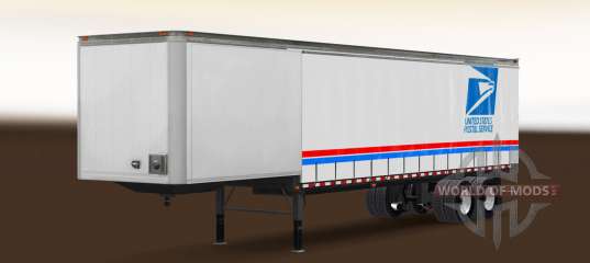 Skin USPS on the trailer for American Truck Simulator