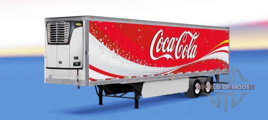 Skin Coca-Cola refrigerated semi-trailer for American Truck Simulator