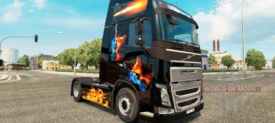 Fire skin for Volvo truck for Euro Truck Simulator 2