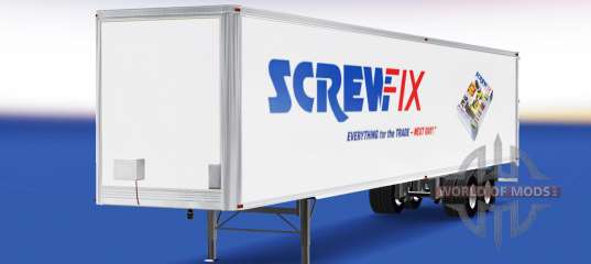 Skin Screwfix on the trailer for American Truck Simulator