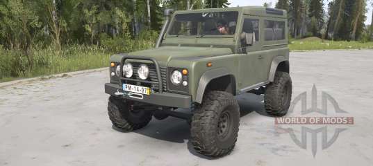 Land Rover Defender 90 Station Wagon Army for MudRunner